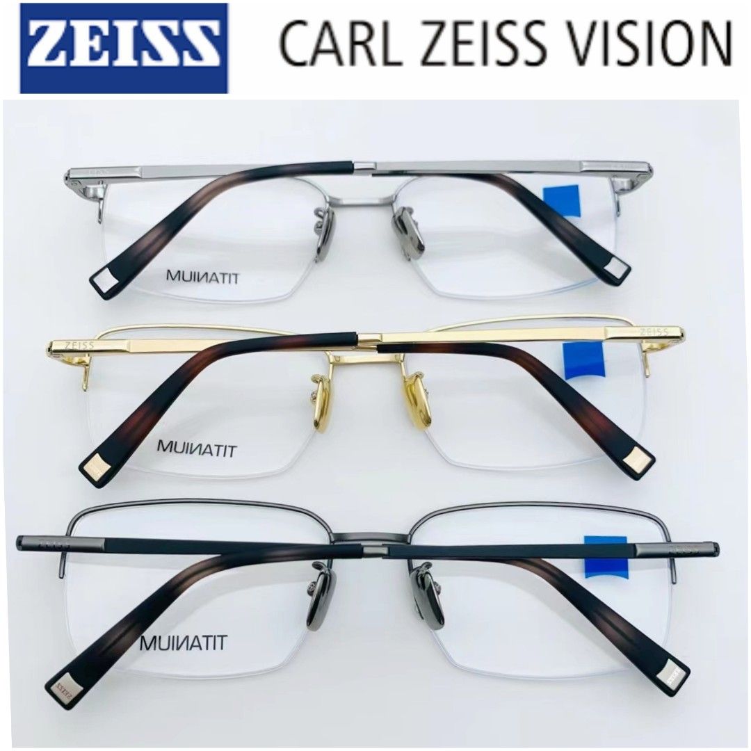 Zeiss titanium rimless half frame spectacles, Men's Fashion, Watches ...