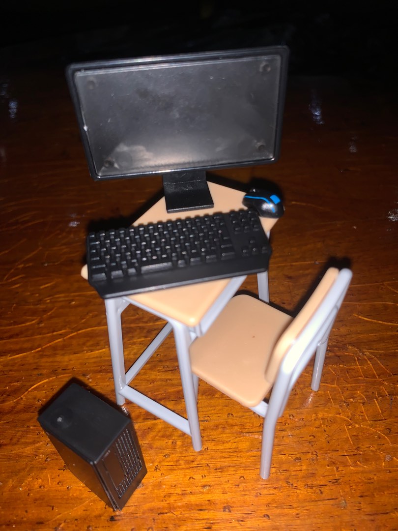 1/12 Miniature Computer Set / School Deck & Chair for Nendoroid Doll ...