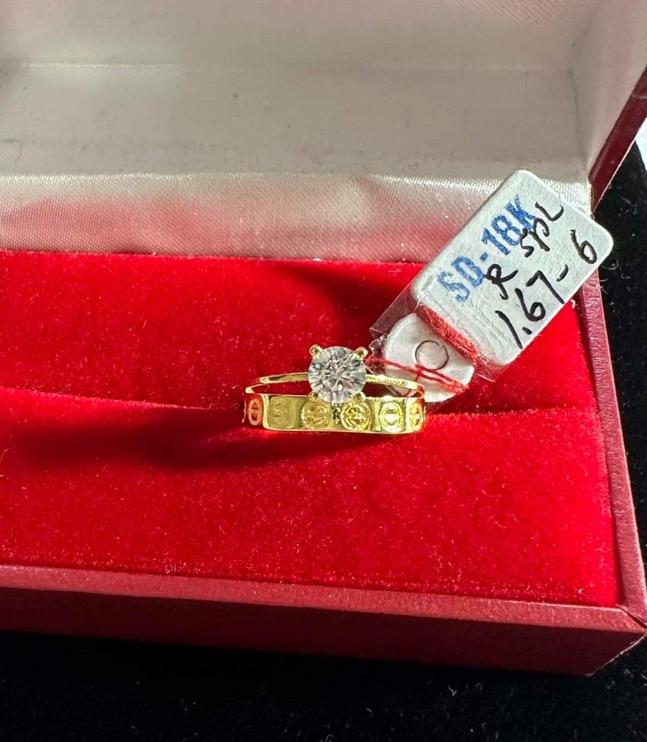 18K Saudi Gold ladies ring, Women's Fashion, Jewelry & Organizers ...