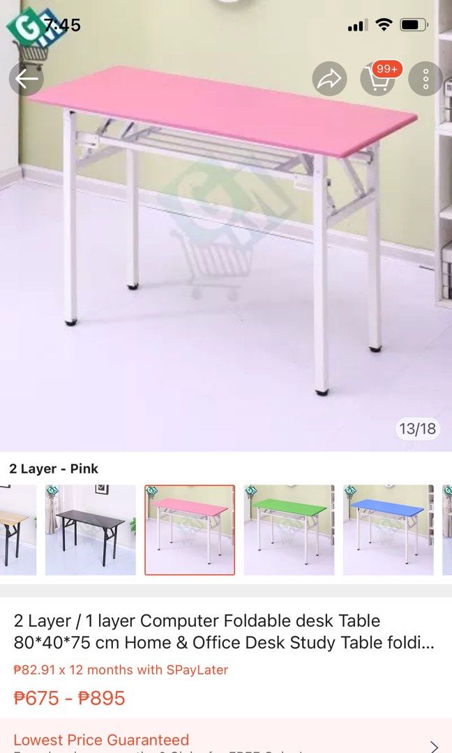 2 Layer Computer foldable desk table, Furniture & Home Living ...
