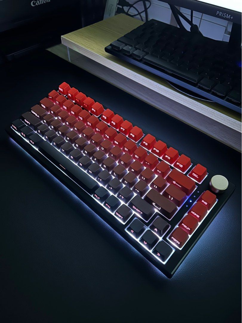 75% Custom Mechanical Keyboard ( Red Gradiant side rgb keycaps ...