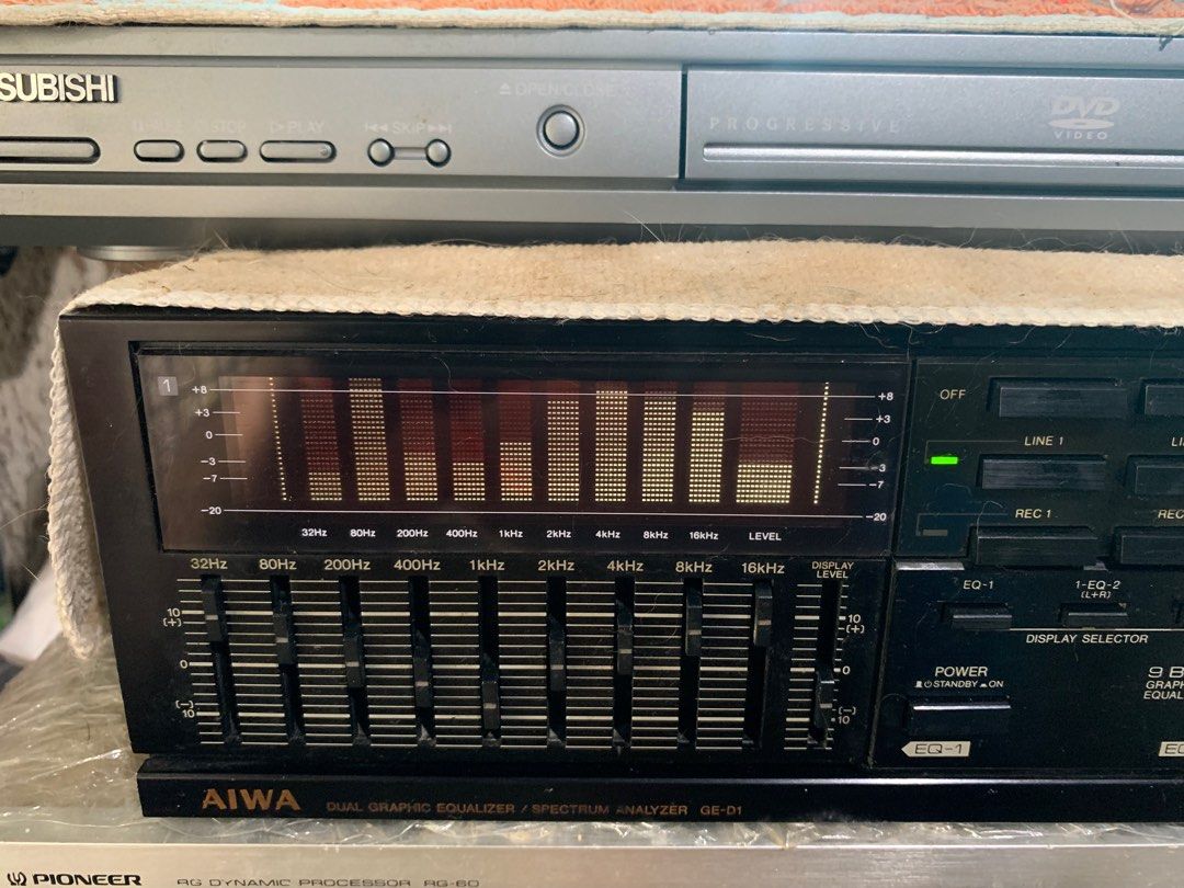 AIWA DUAL GRAPHIC EQUALIZER/SPECTRUM ANALYZER GE-D1 AC 110-220 VOLTS 50 ...