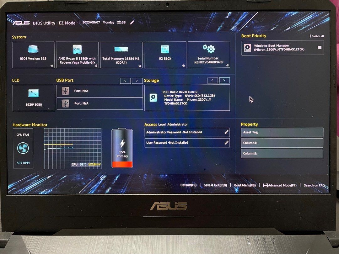 Asus TUF FX505DY, Computers & Tech, Laptops & Notebooks on Carousell