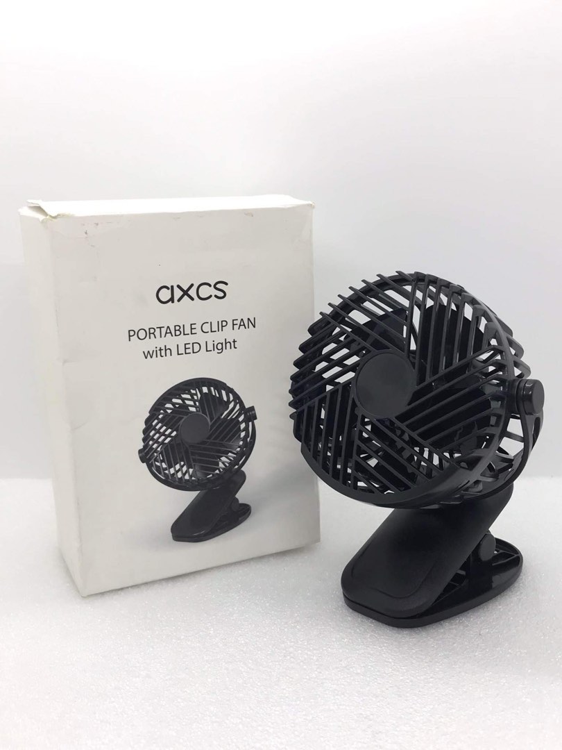 AXCS Portable Clip Fan with LED Light 360 Degrees fan Rotation 3 Speed ...