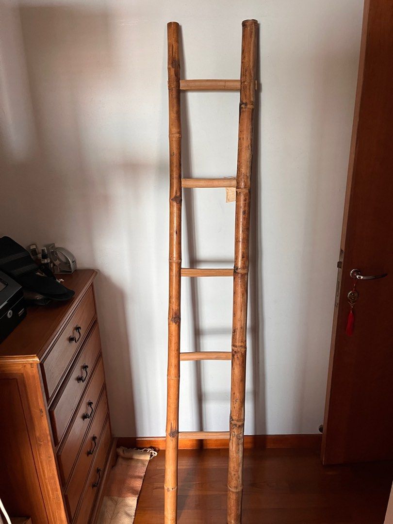 Bamboo ladder for display or drapes, Furniture & Home Living, Home ...