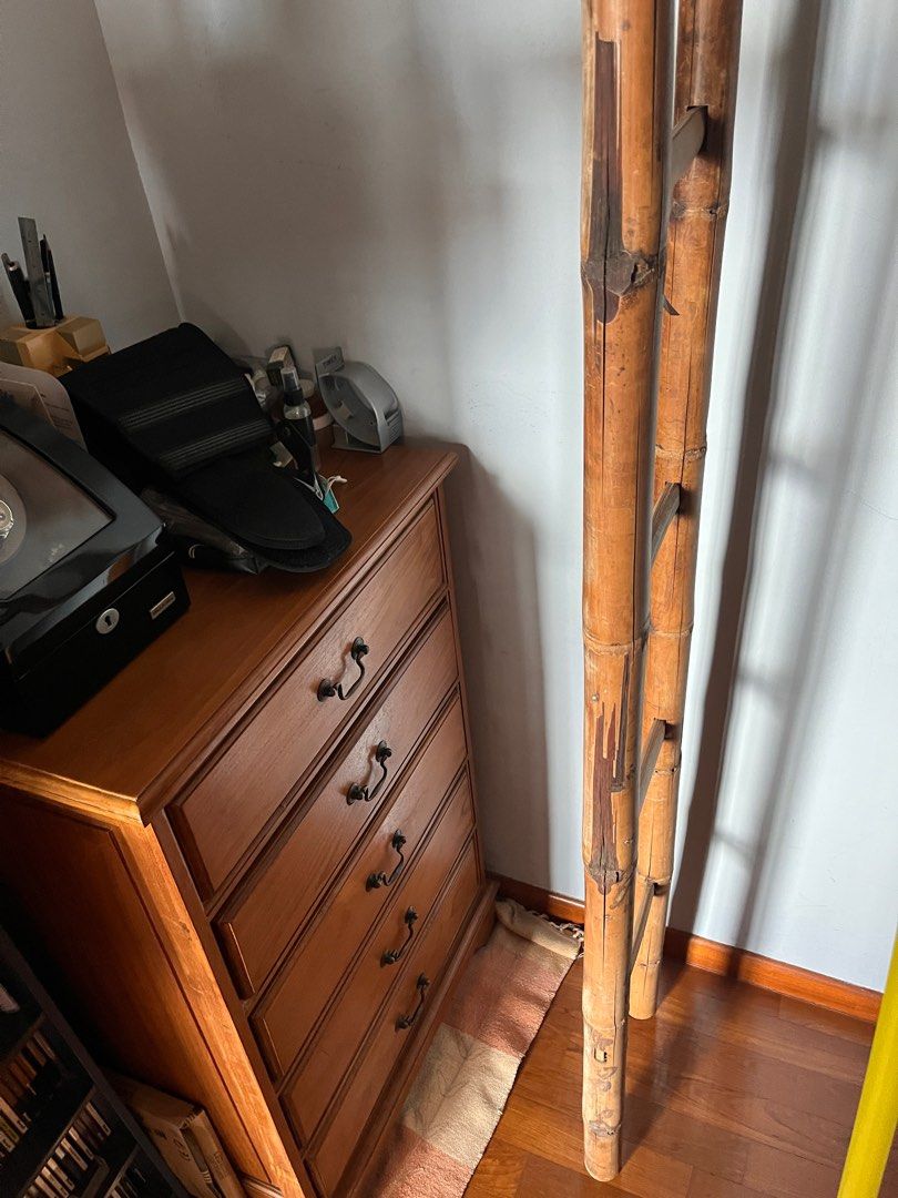 Bamboo ladder for display or drapes, Furniture & Home Living, Home ...