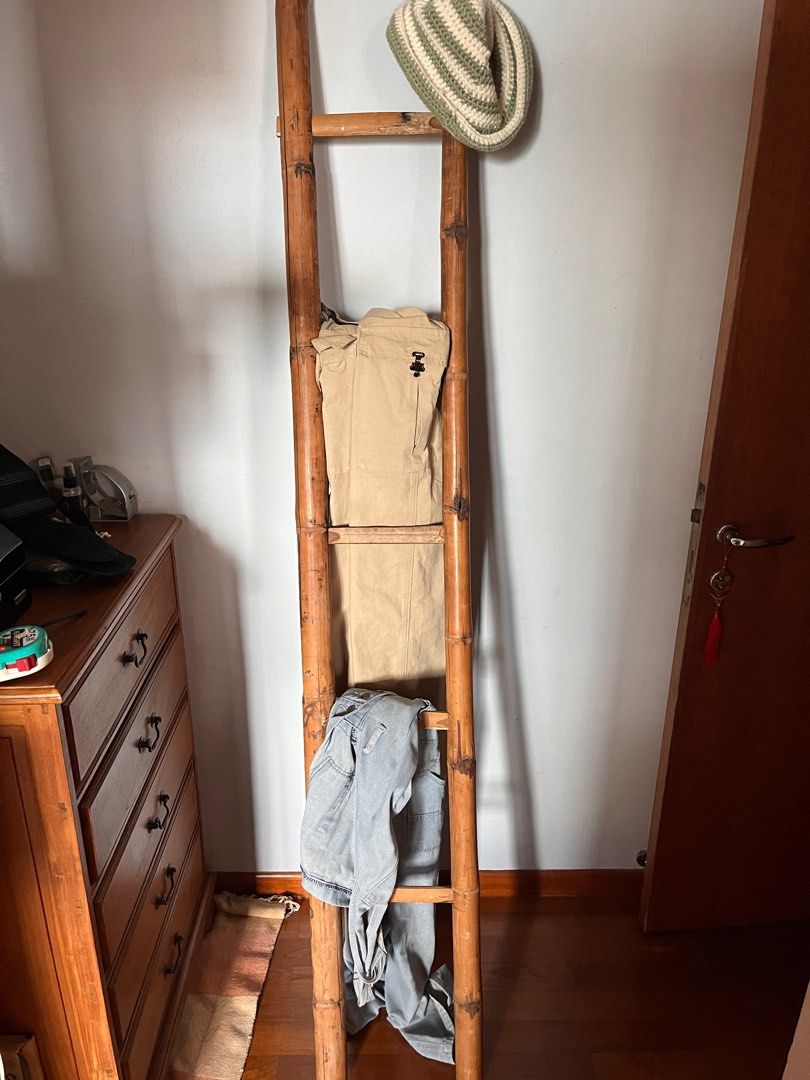 Bamboo ladder for display or drapes, Furniture & Home Living, Home ...