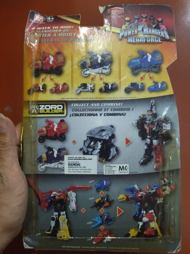 Bandai Power Rangers Megaforce Zord Builder Sea Lion Black Ranger Cycle ...