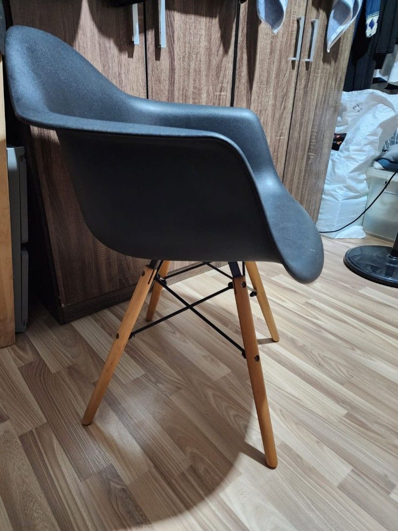 Black Eames Replica Arm Chair, Furniture & Home Living, Furniture ...