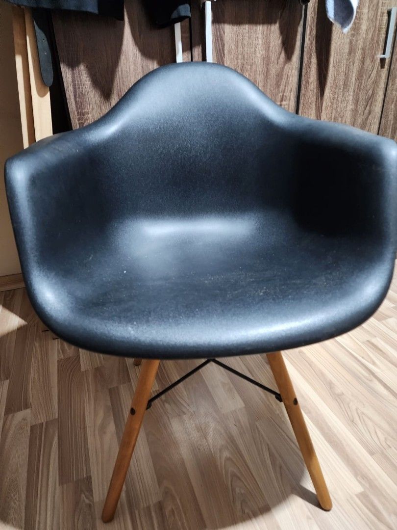 Black Eames Replica Arm Chair, Furniture & Home Living, Furniture ...