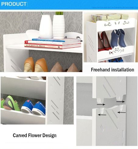 Carved Doorway Shoe rack/Shoe cabinet/DIY shoe rack/Furniture/ White ...