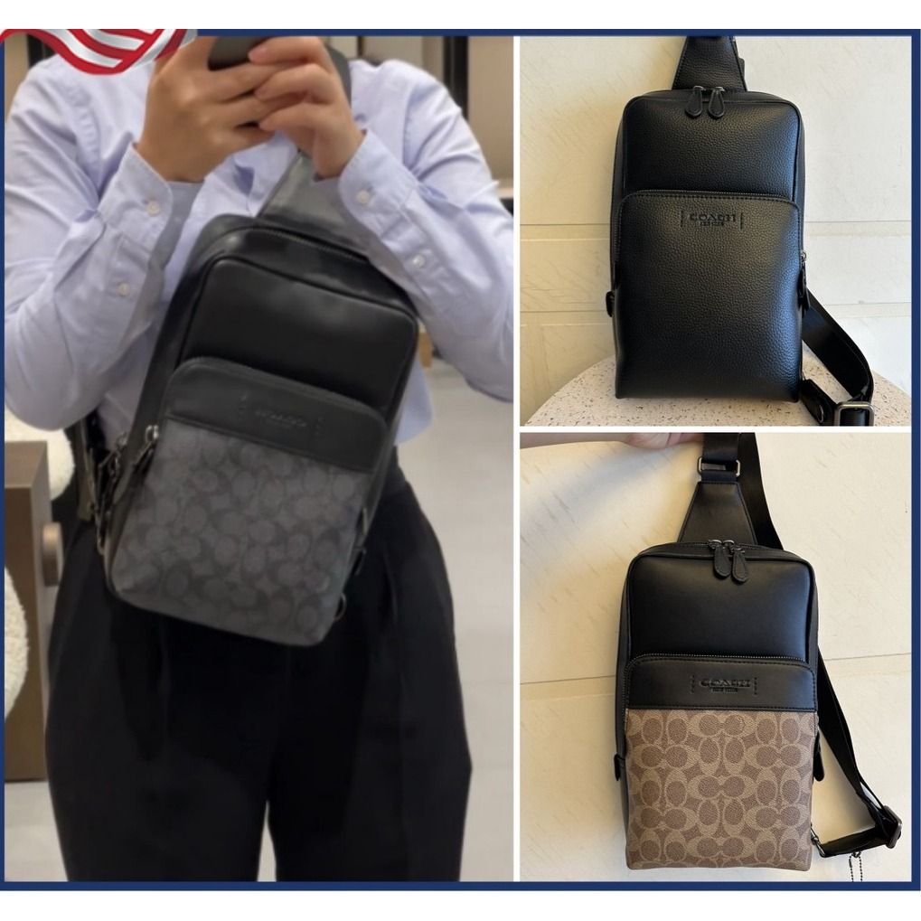 Coach Gotham Pack In Signature Canvas, In Pebble Leather And Refined ...