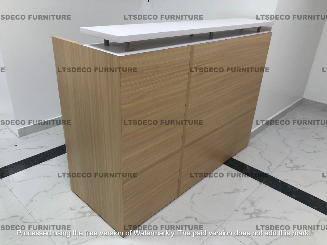 Counter table with Center drawer Office furniture-Partition reception ...