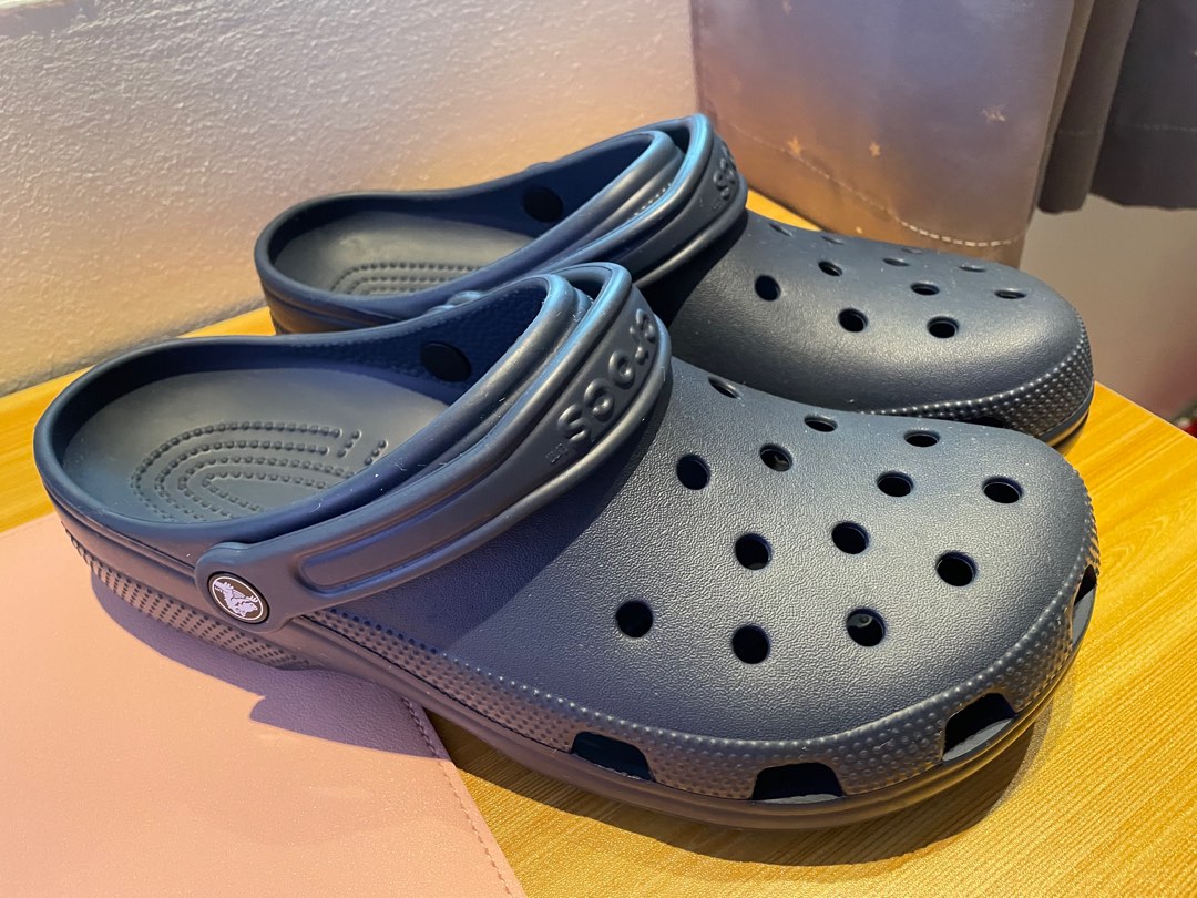 Crocs - Navy, Men's Fashion, Footwear, Slippers & Slides on Carousell