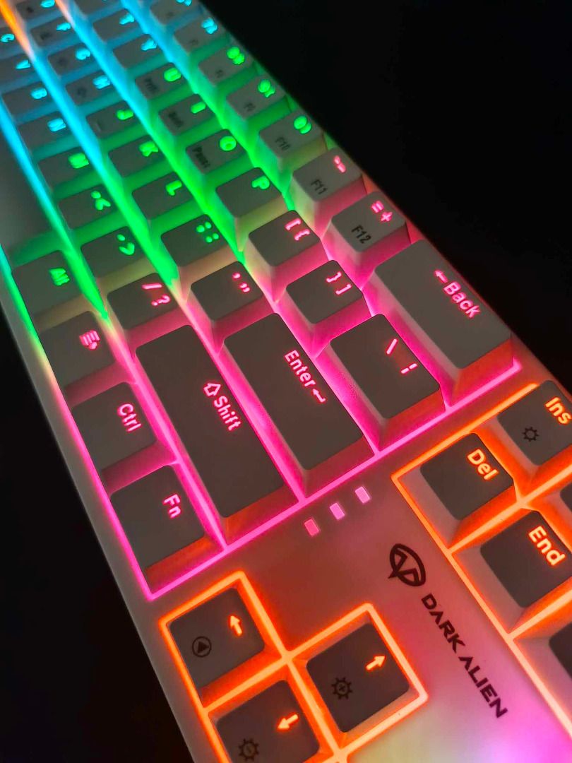 DARK ALIEN K710 WHITE MECHANICAL KEYBOARD (BLUE SWITCH), Computers ...