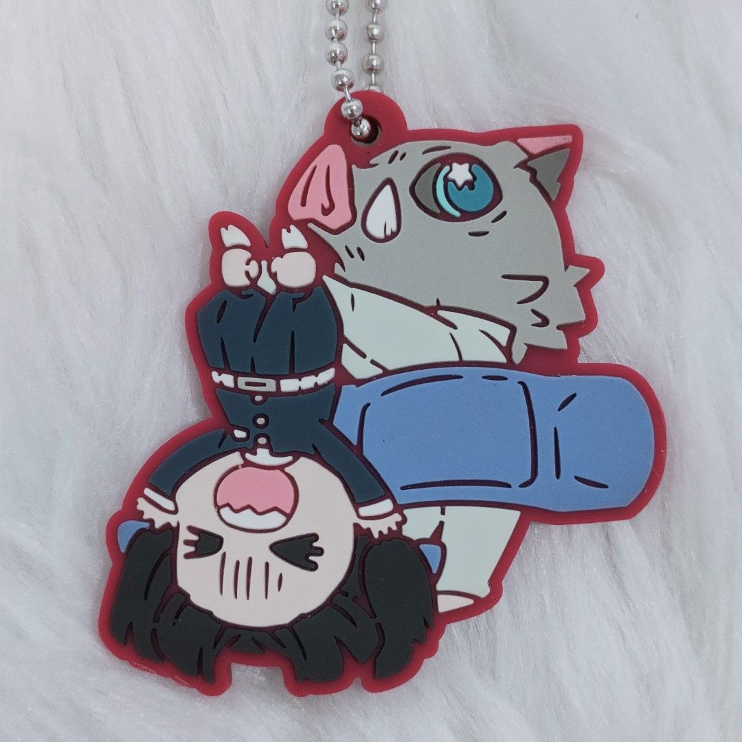 Demon Slayer - Inosuke and Aoi Rubber Strap Keychain, Hobbies & Toys ...