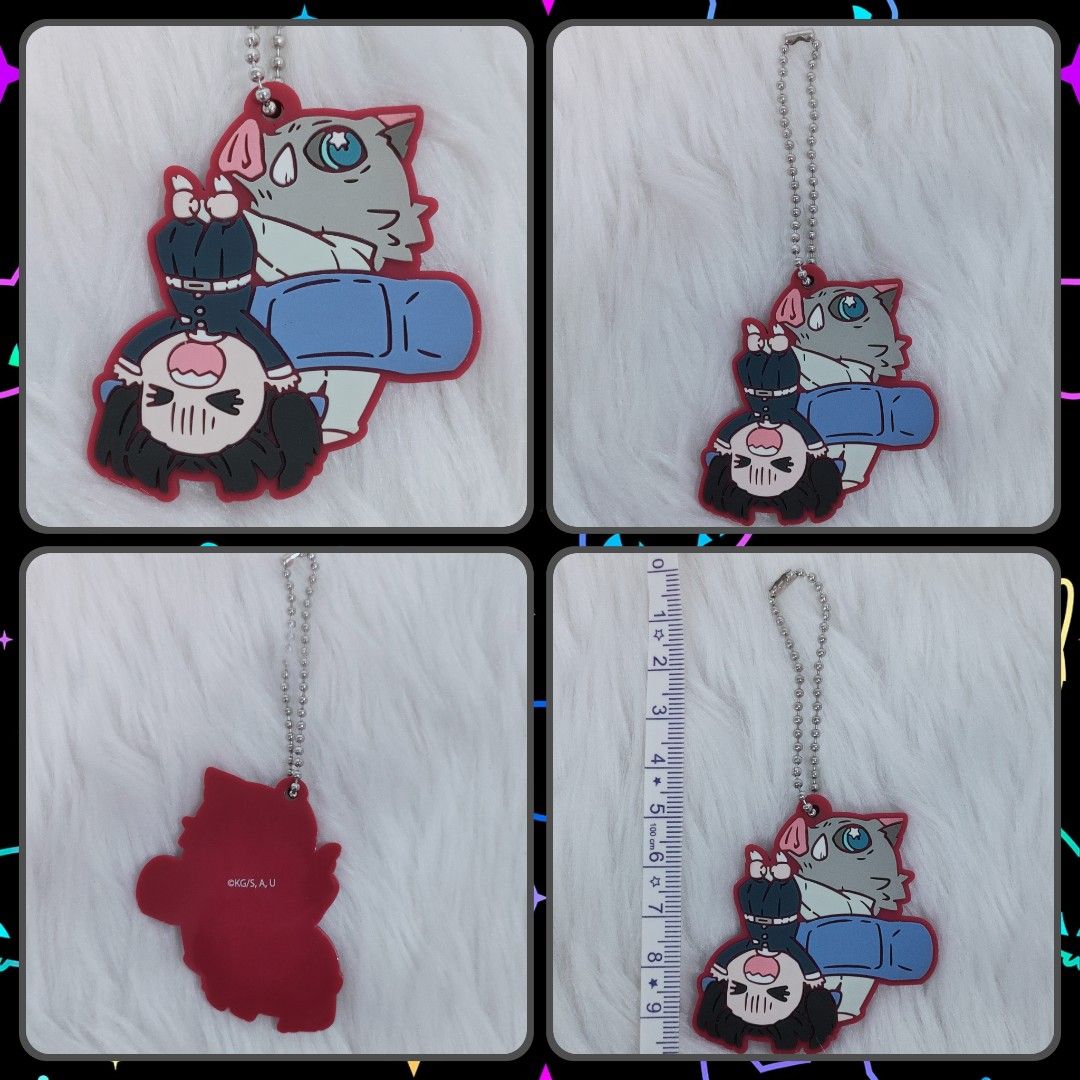 Demon Slayer - Inosuke and Aoi Rubber Strap Keychain, Hobbies & Toys ...