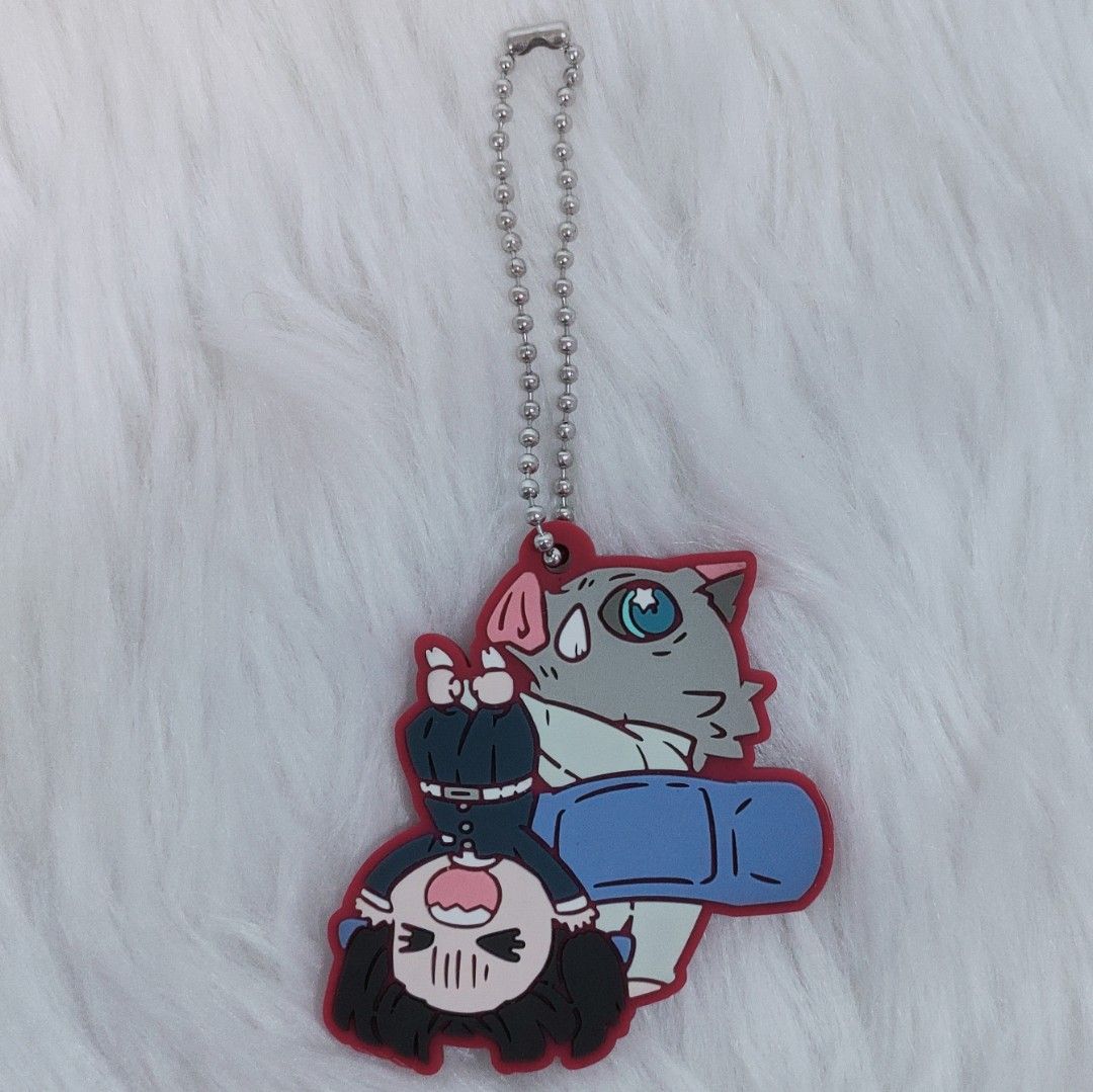 Demon Slayer - Inosuke and Aoi Rubber Strap Keychain, Hobbies & Toys ...