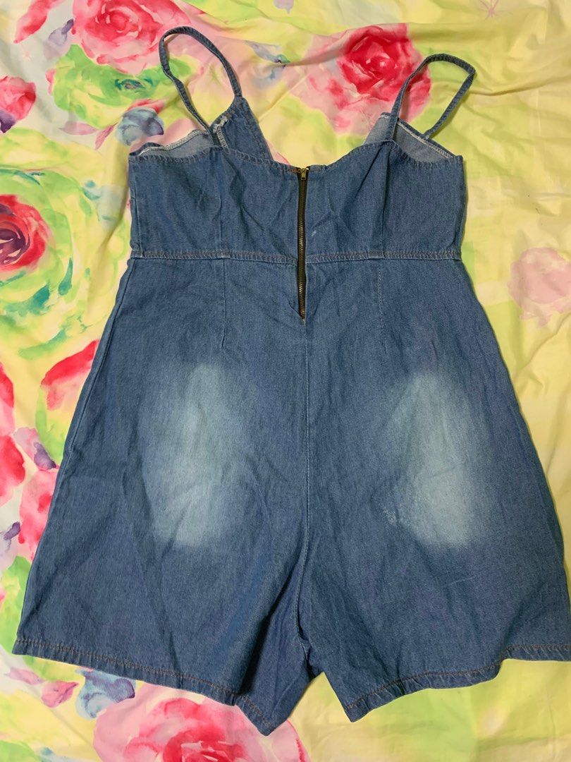 Denim Romper Womens Fashion Dresses And Sets Rompers On Carousell