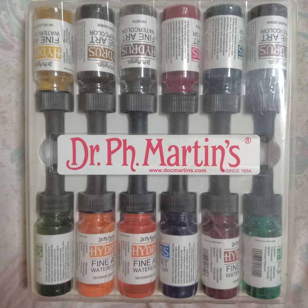 dr ph martins hyrdus fine art liquid watercolor set on Carousell