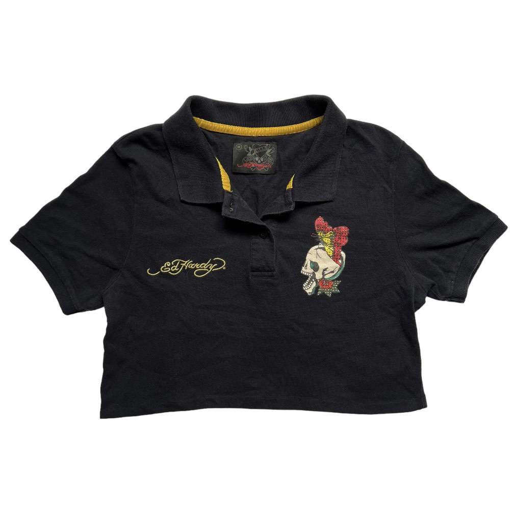 ed hardy polo cropped top, Women's Fashion, Tops, Others Tops on Carousell