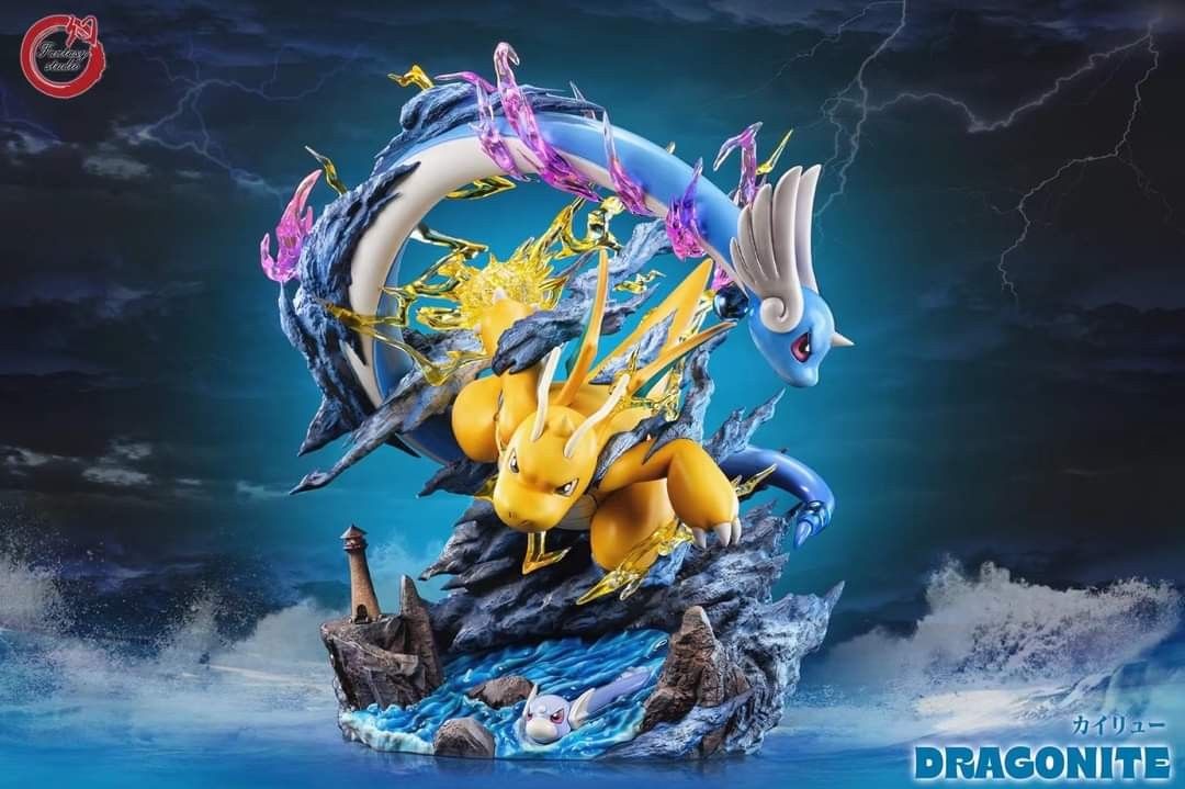 [PO] FANTASY STUDIO Pokemon Statue Dragonite Dragonair Dratini, Hobbies ...