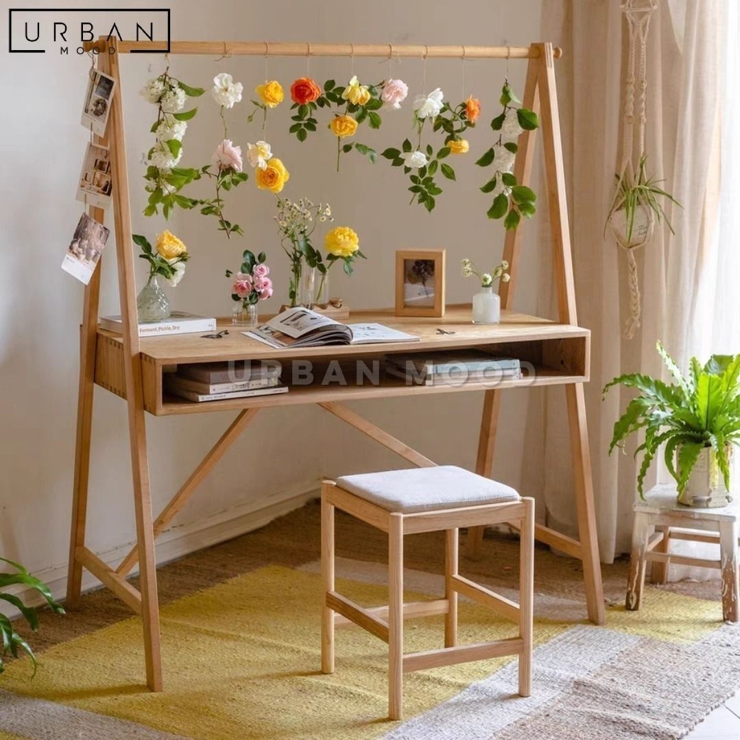 FINNISH Rustic Solid Wood Study Table, Furniture & Home Living ...