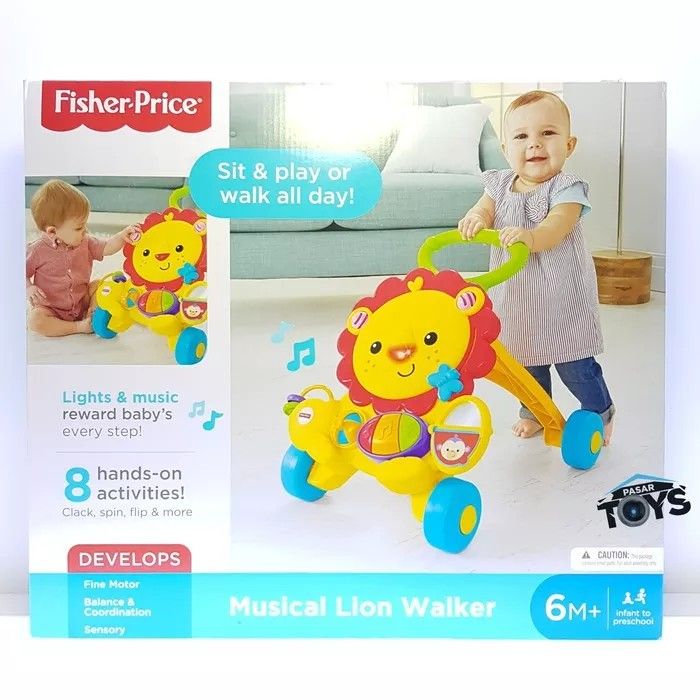 Fisher Price Musical Lion Push Walker, Bayi & Anak, Mainan & Baby ...