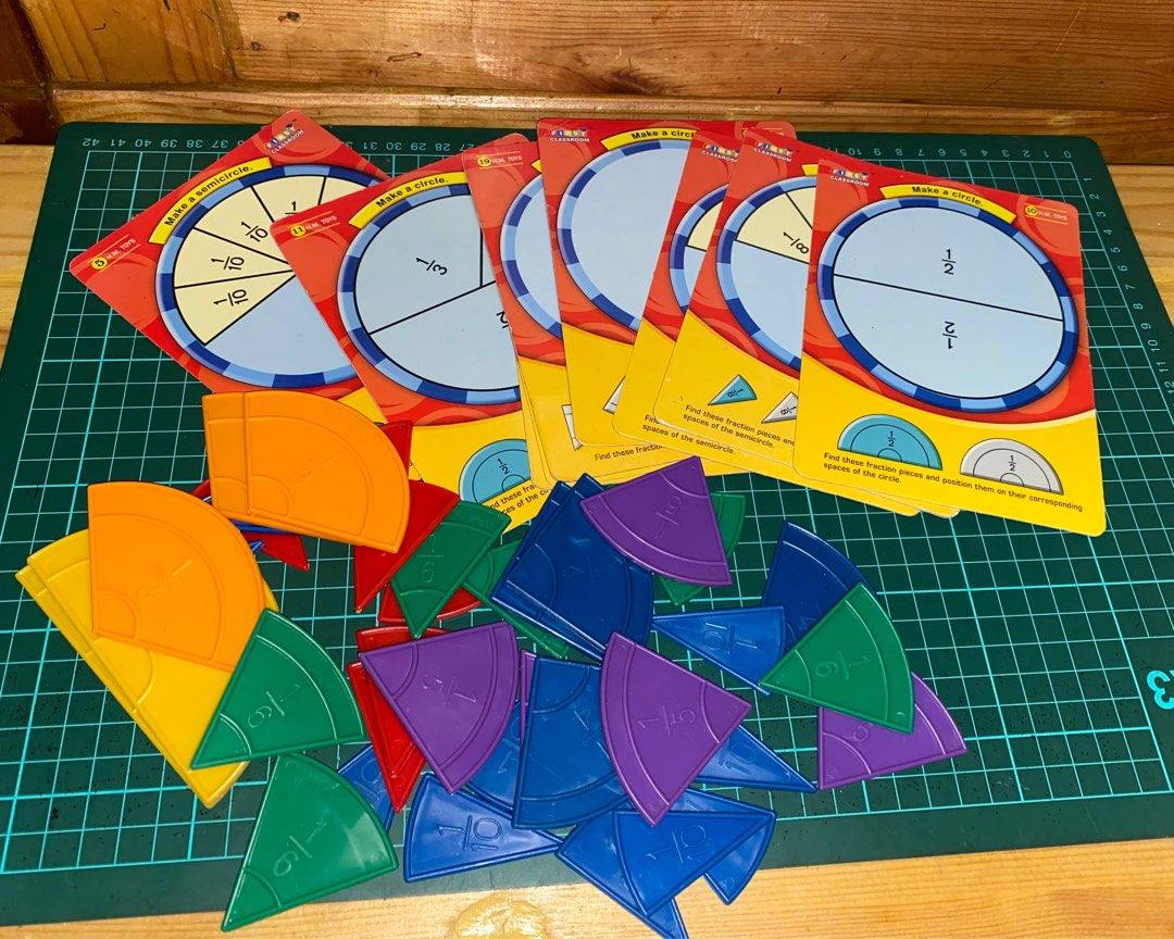 Fractions card and pieces, Hobbies & Toys, Toys & Games on Carousell