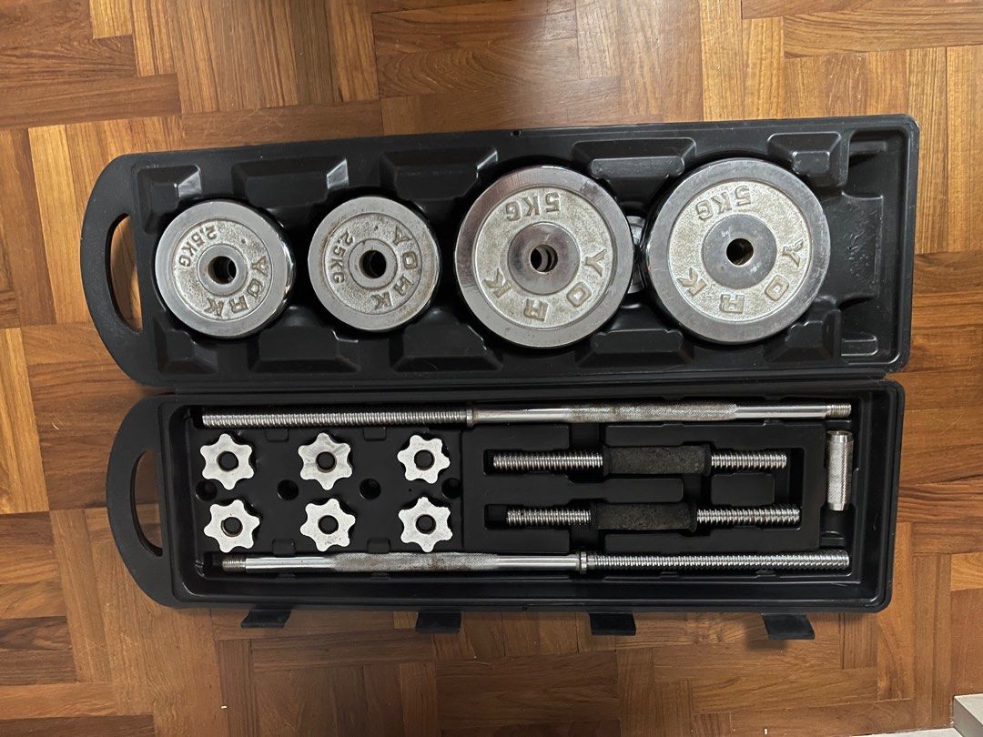 Full Set Dumbell Barbell 50kg, Sports Equipment, Exercise & Fitness ...