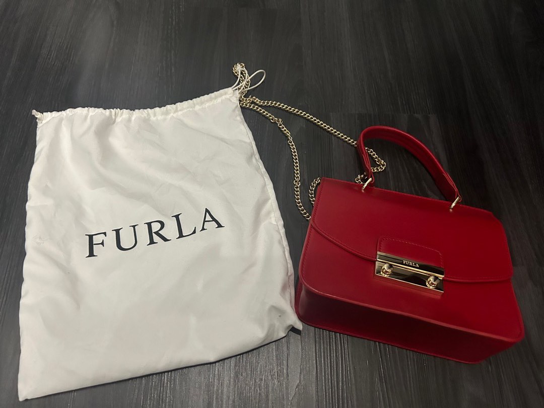 Furla Bag Red, Luxury, Bags & Wallets on Carousell