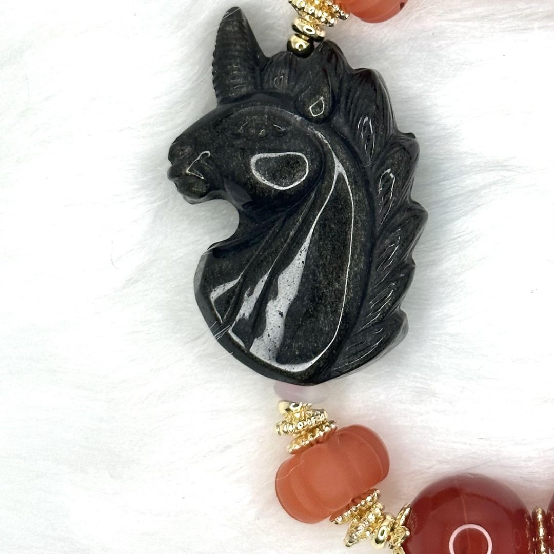 Golden Obsidian x Red Agate on Carousell