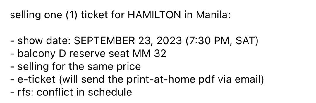 Hamilton ticket, Tickets & Vouchers, Event Tickets on Carousell