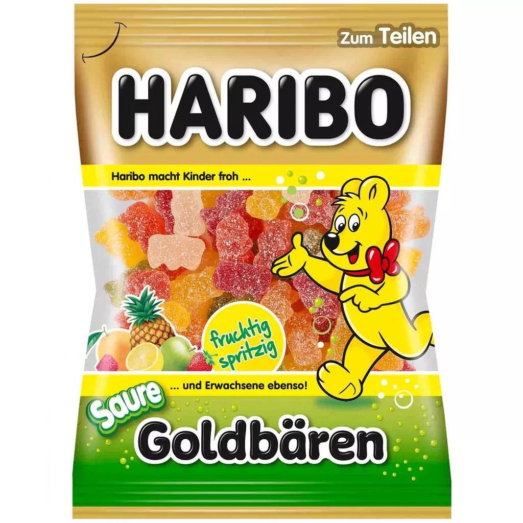 Haribo gummy sour sweet soft chewy candy mix gummy worms cola candy ...