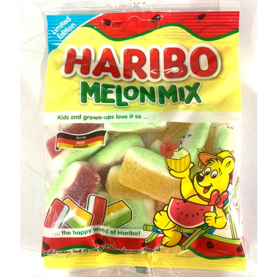 Haribo gummy sour sweet soft chewy candy mix gummy worms cola candy ...
