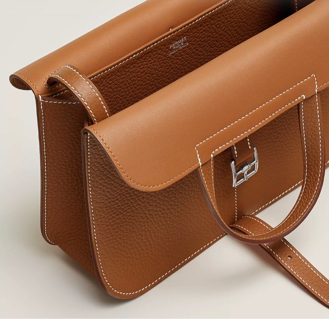 Hermes Halzan 25 Gold, Luxury, Bags & Wallets on Carousell