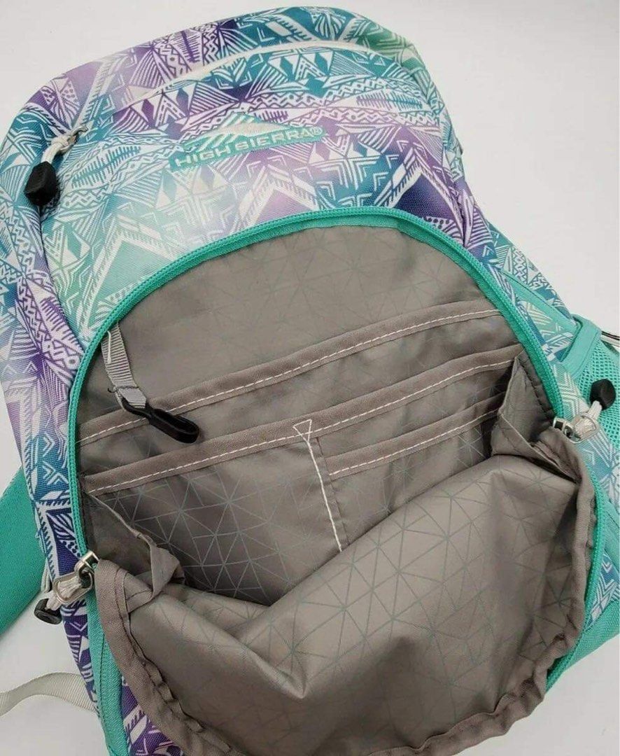 High Sierra Green Blue Purple Polyester Backpack Laptop Compartment ...