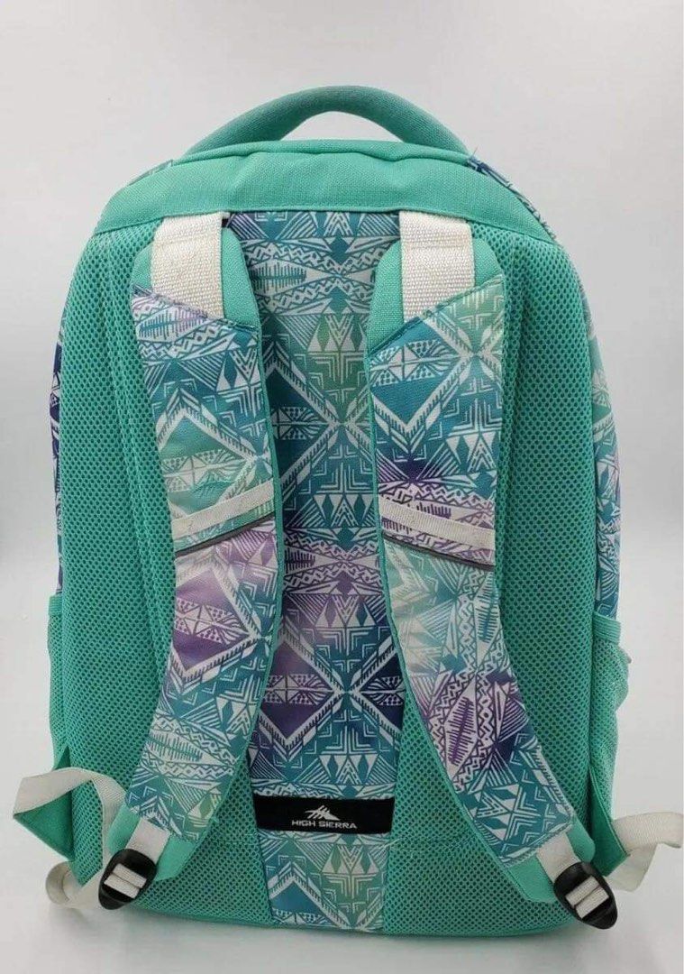 High Sierra Green Blue Purple Polyester Backpack Laptop Compartment ...