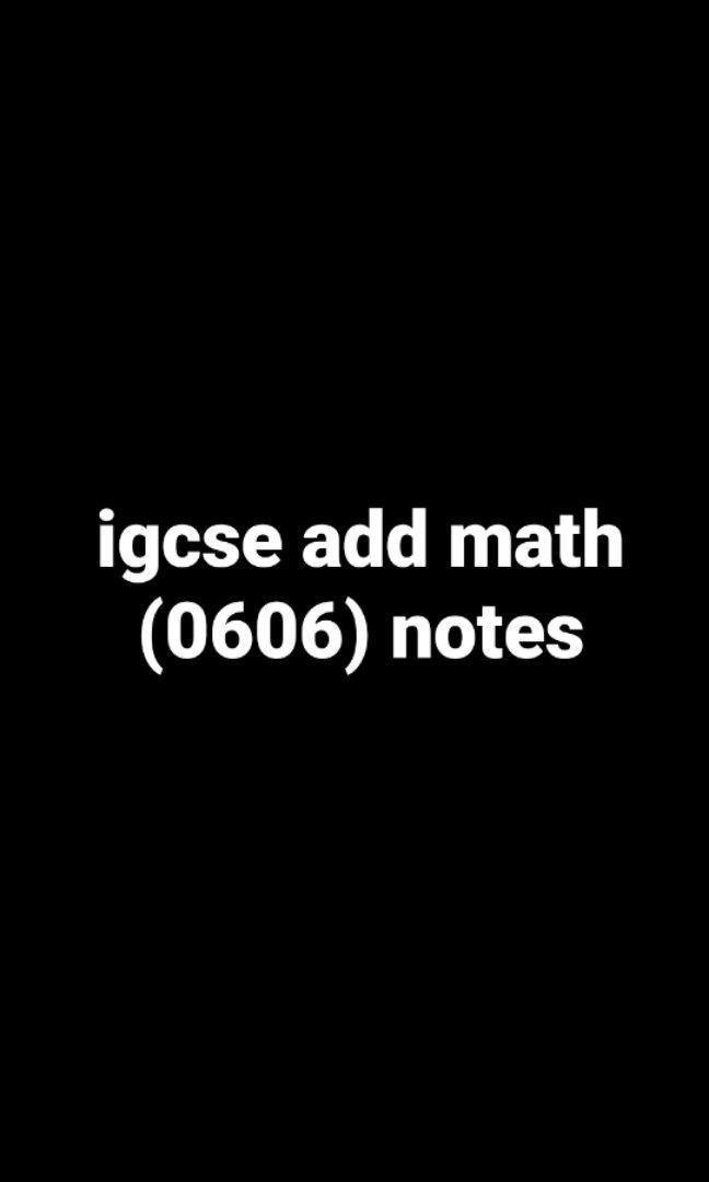 Igcse Add Math 0606 Notes Hobbies And Toys Books And Magazines Textbooks