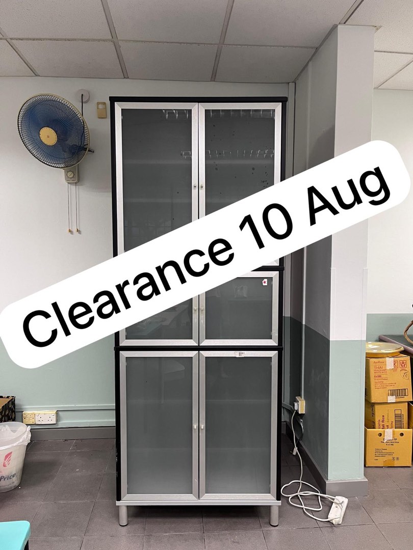 IKEA black Glass wood cabinet 2m, Furniture & Home Living, Furniture ...