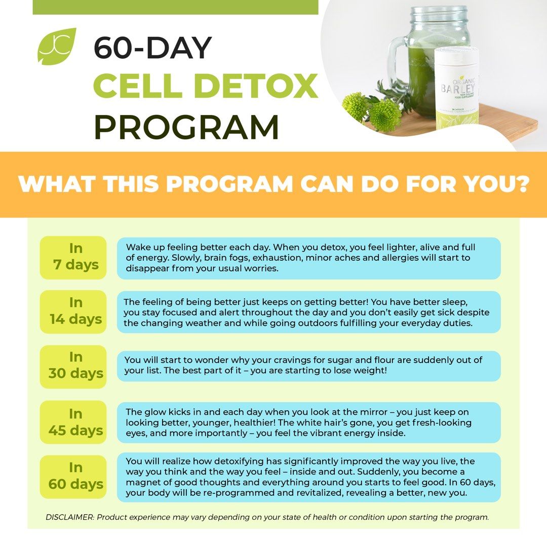 JC 60-Day Cell Detox Program, Health & Nutrition, Health Supplements ... JC 60-Day Cell Detox Program, Health & Nutrition, Health Supplements ...