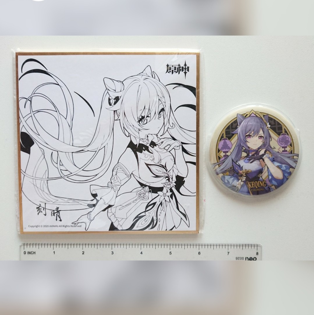 Keqing shikishi art board + badge (Genshin Impact) anime official ...