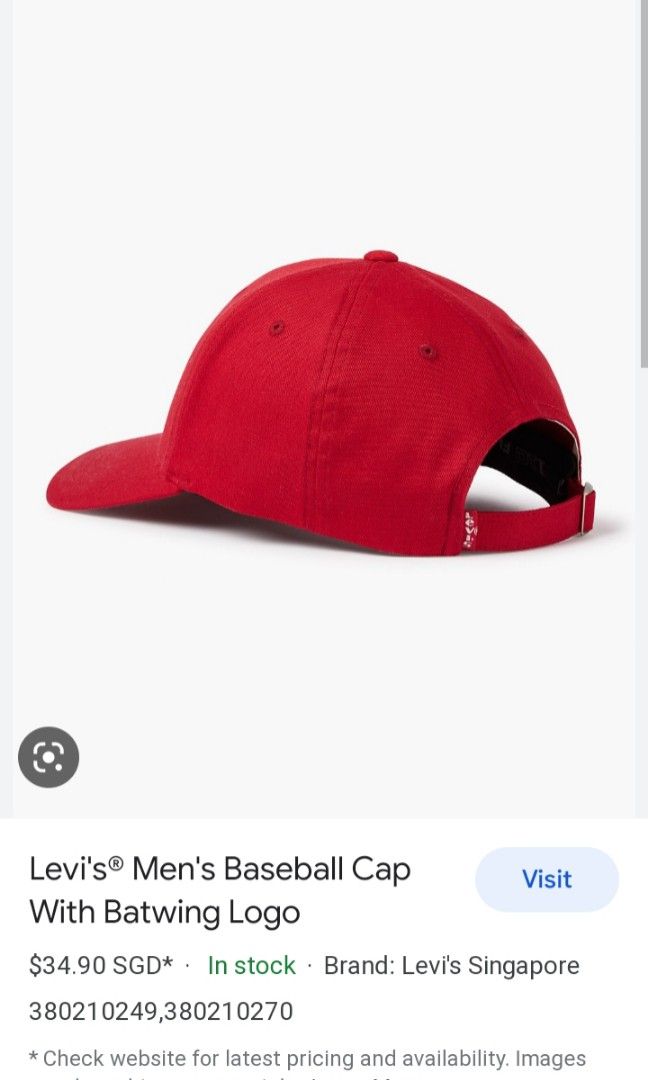 LEVI'S jeans Red Cap, Women's Fashion, Watches & Accessories, Hats ...