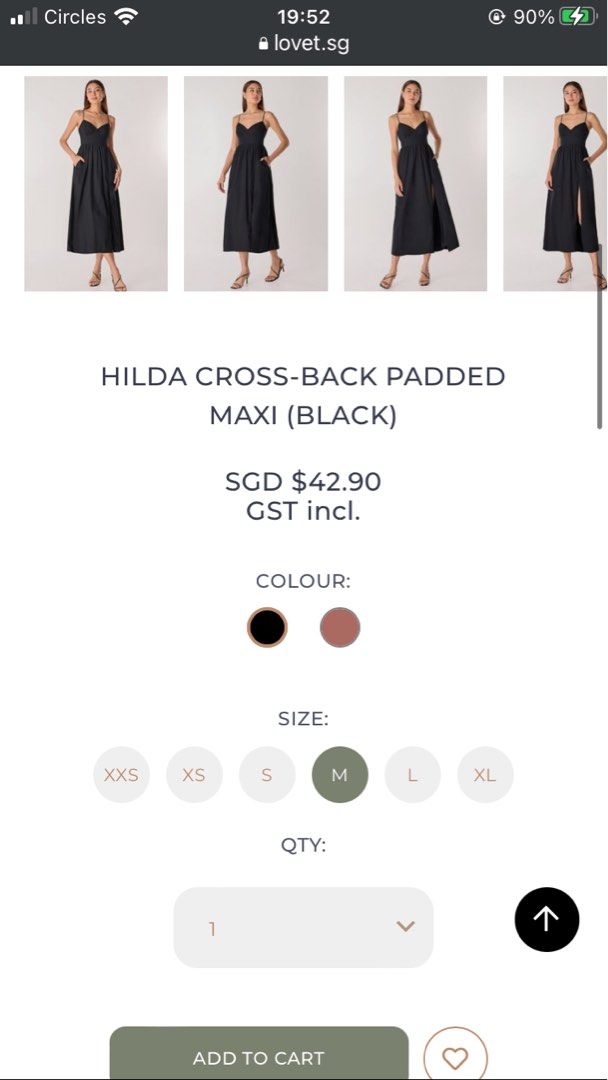 Lovet HILDA CROSS-BACK PADDED MAXI (BLACK), Women's Fashion, Dresses ...