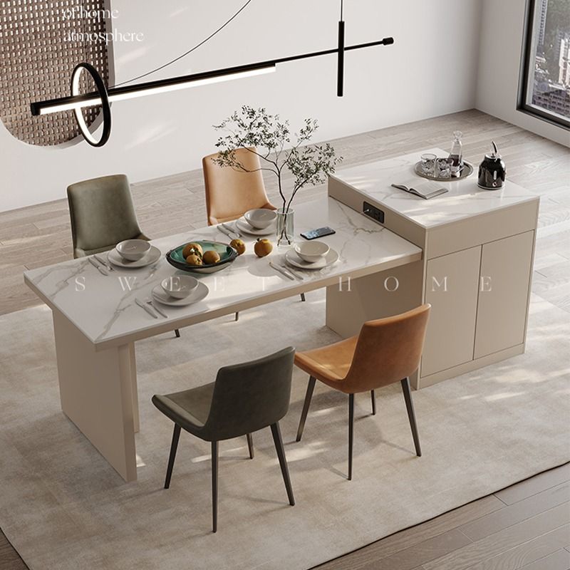 Lsland Table integrated rock board household retractable table open ...