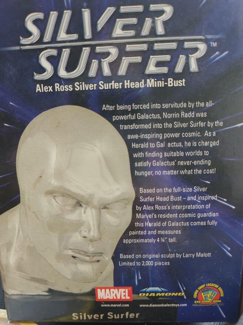 MARVEL Silver Surfer Head Bust, Hobbies & Toys, Memorabilia ...