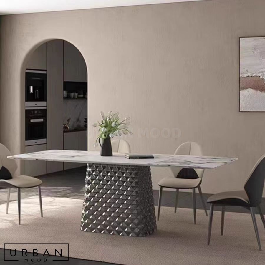 NIA Modern Sintered Stone Dining Table, Furniture & Home Living ...