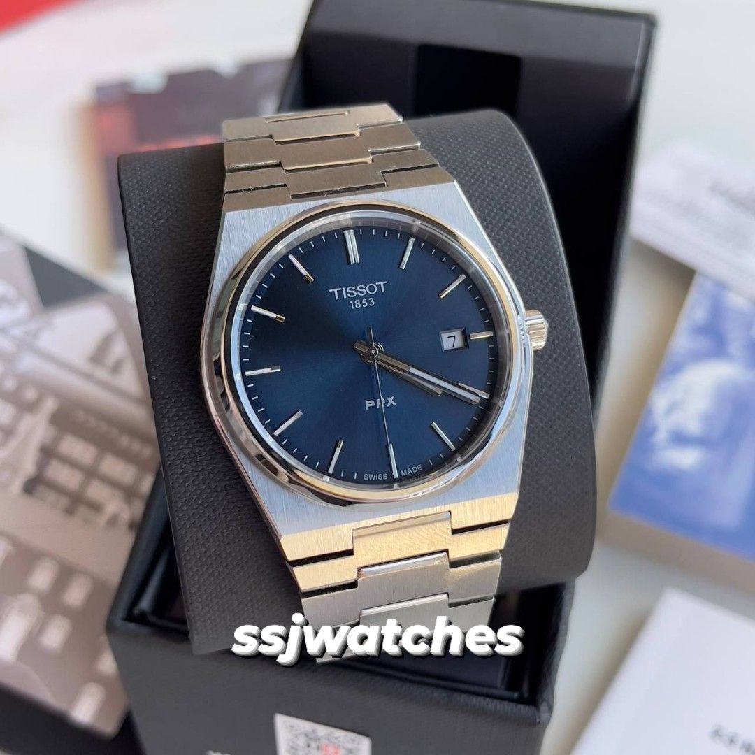ORIGINAL Tissot PRX Quartz EOL Blue Dial T137.410.11.041.00, Luxury, Watches on Carousell