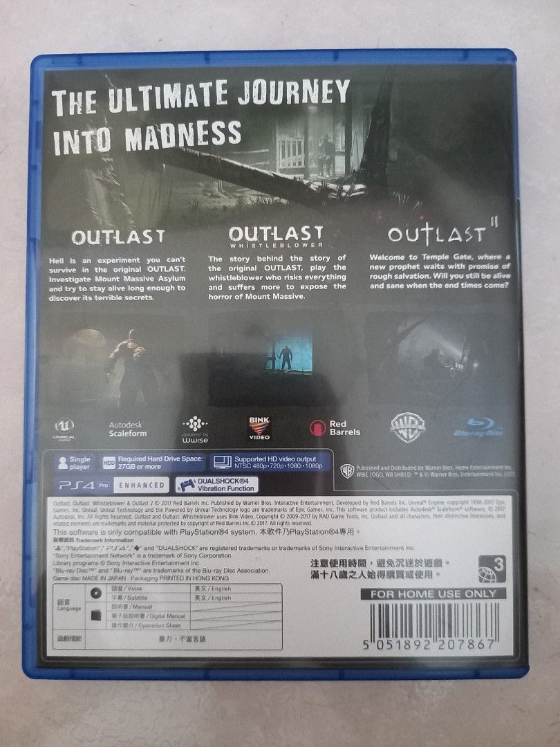 Outlast Trinity PS4 Game, Video Gaming, Video Games, PlayStation on ...