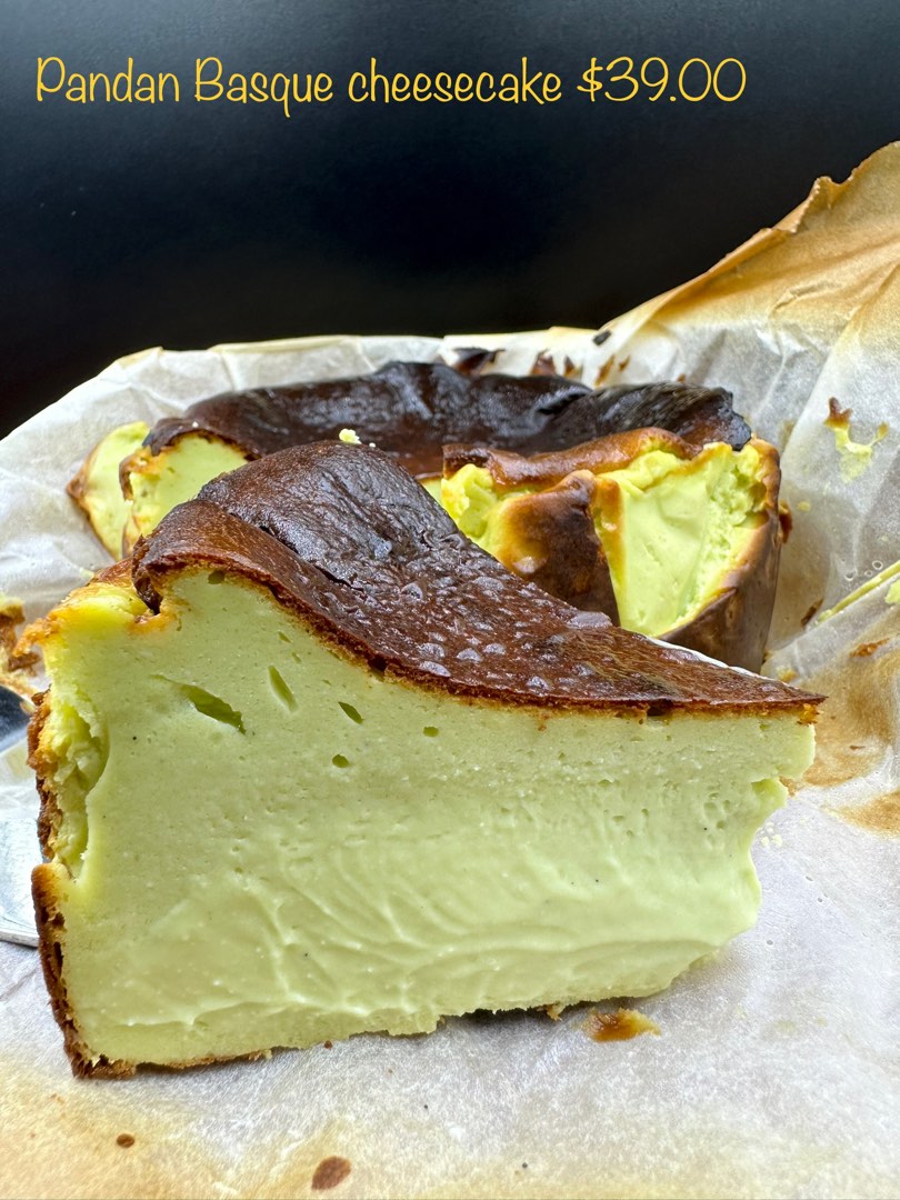 Pandan basque cheesecake, Food & Drinks, Homemade Bakes on Carousell